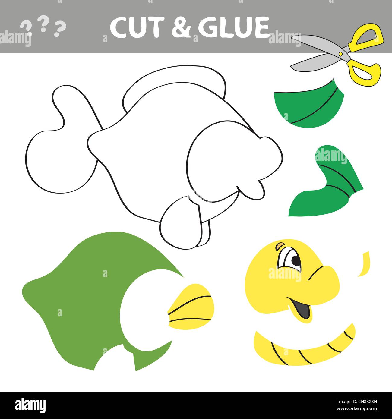 Cut and glue - Simple game for kids. Use scissors and glue and restore ...