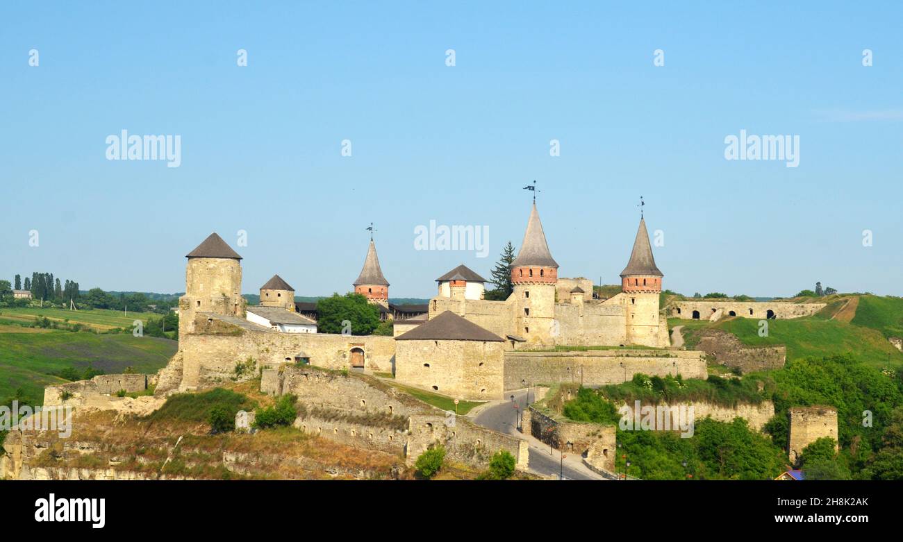 Medieval castle of Kamianets-Podilskyi city in Ukraine. Brilliant ...