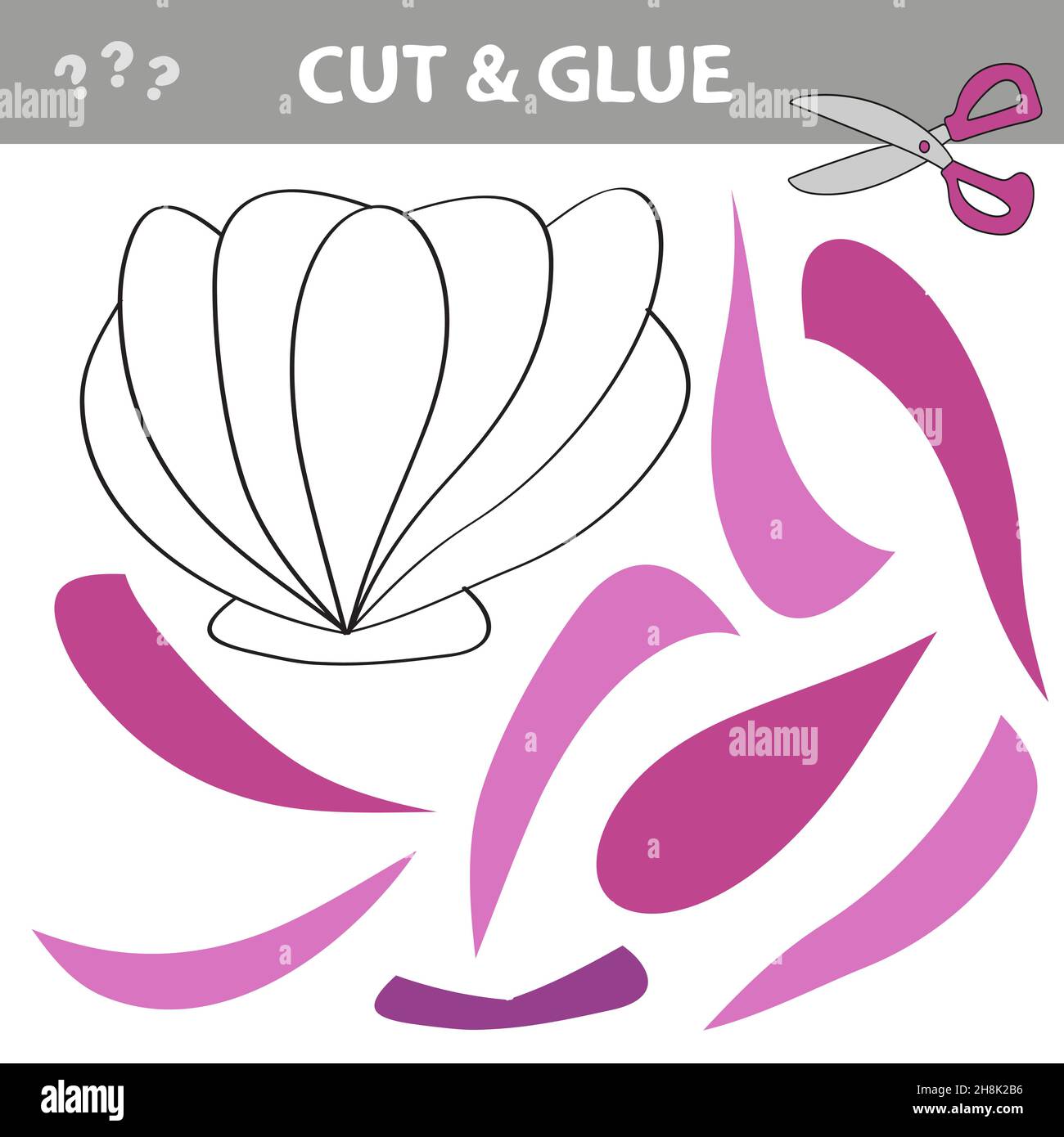 Cut and glue - Simple game for kids. Use scissors and glue and restore ...