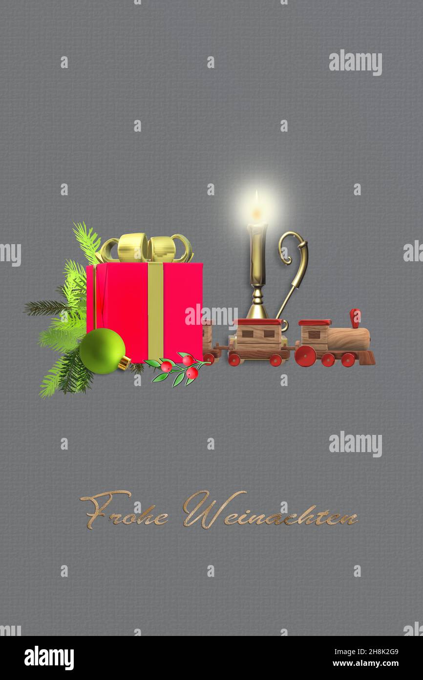 Christmas greeting card text in German Frohe Weihnachten English ...