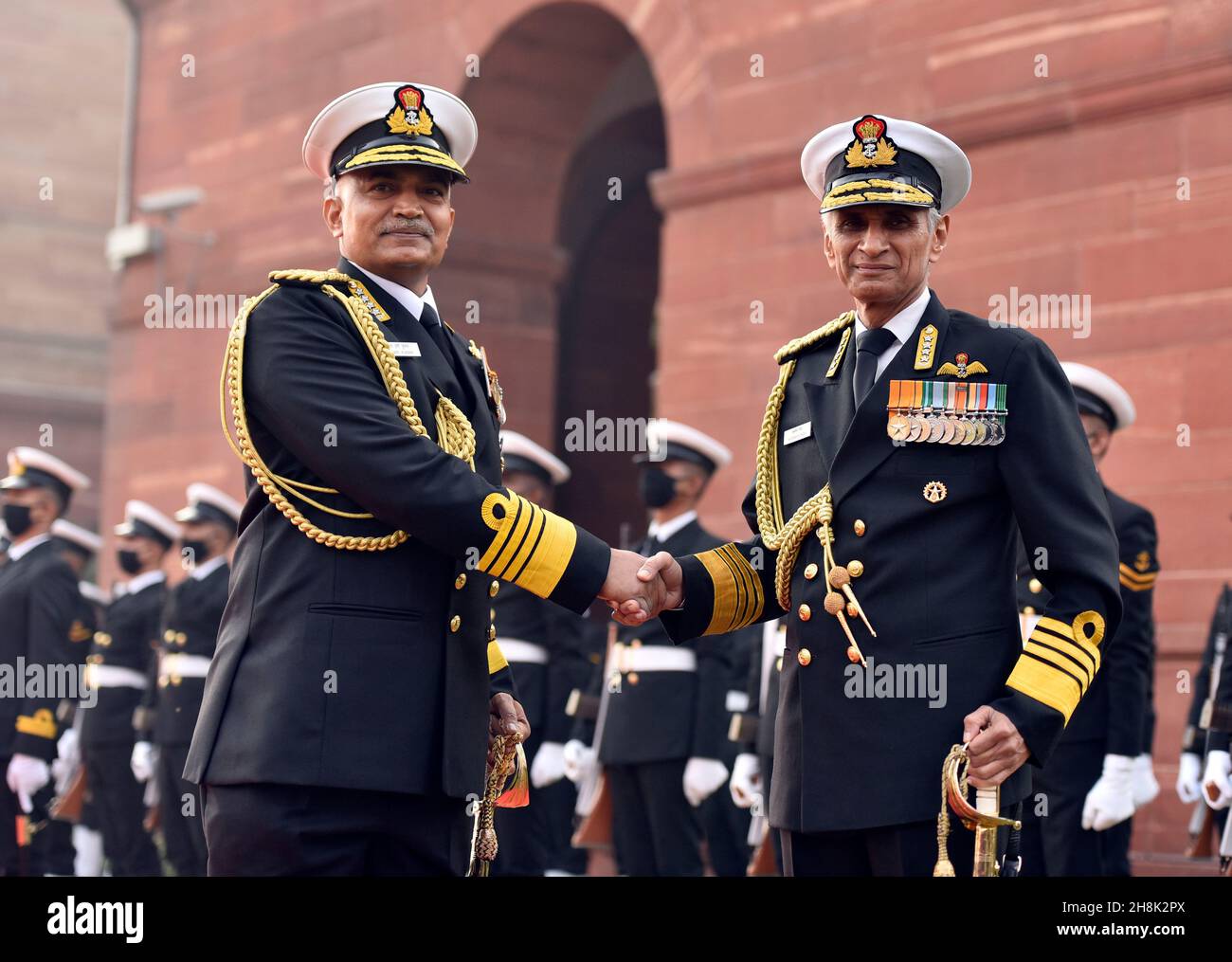 NEW DELHI, INDIA - NOVEMBER 30: The newly appointed Naval Chief Admiral ...