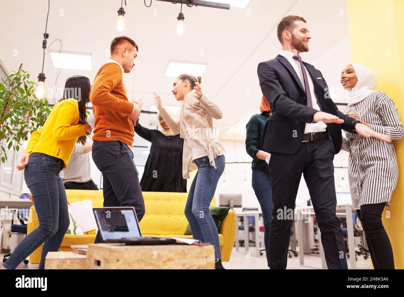 Team of successful multiethnic coworkers in modern office workplace ...