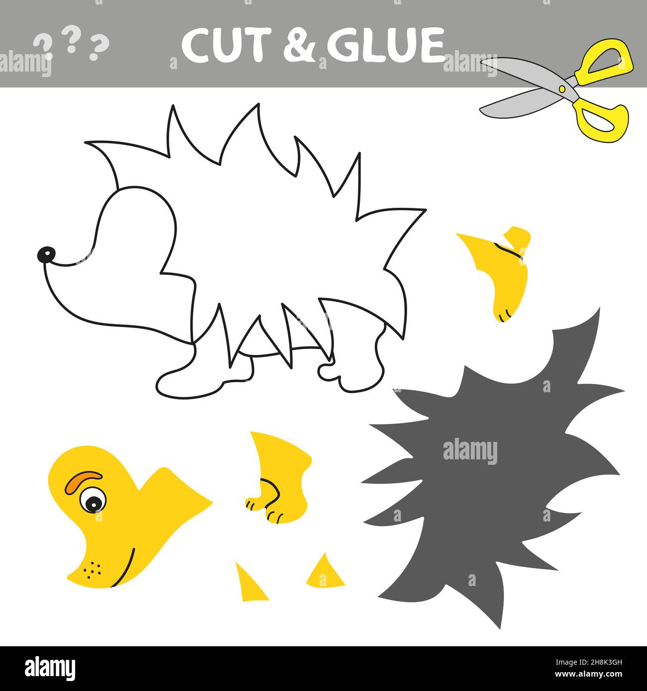 Cut and glue - Simple game for kids. Cut and Paste Worksheet -Hedgehog ...