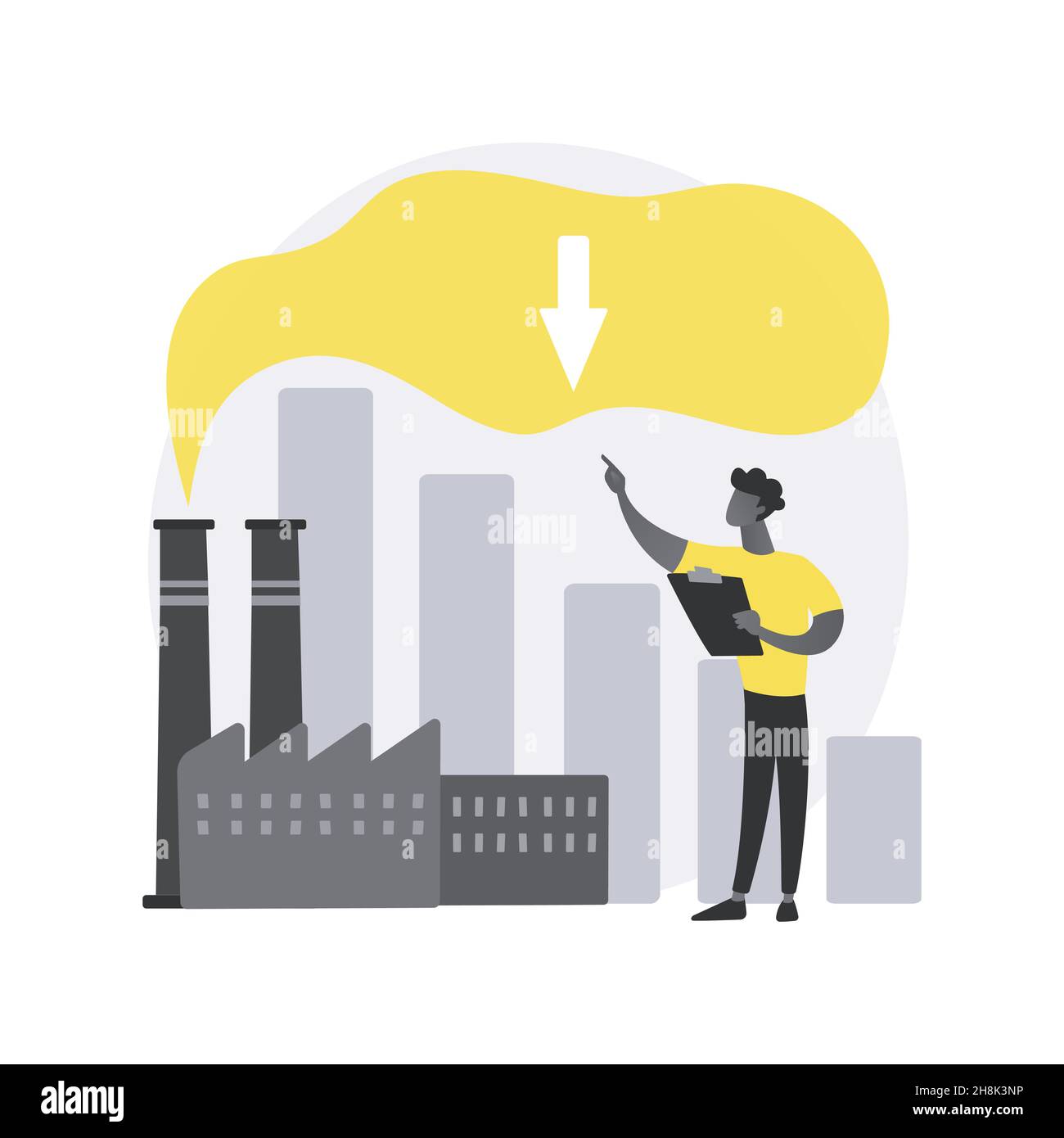 Reduction of gas emissions abstract concept vector illustration Stock ...