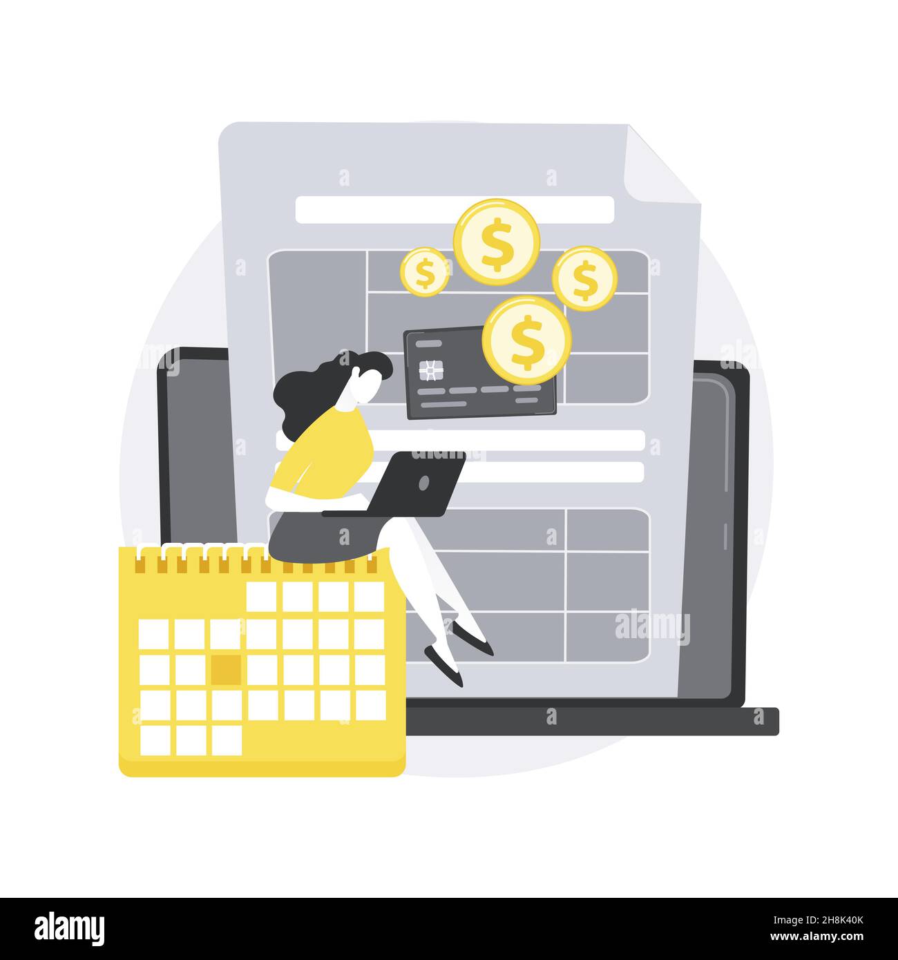Pay a balance owed abstract concept vector illustration Stock Vector ...