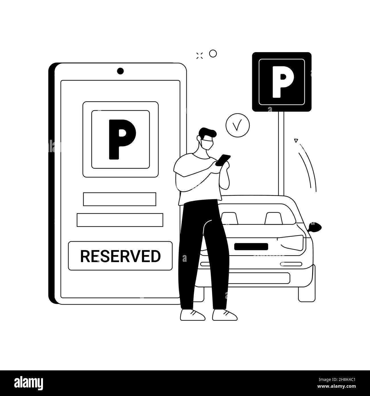 Reserve parking space for curbside pickup abstract concept vector ...
