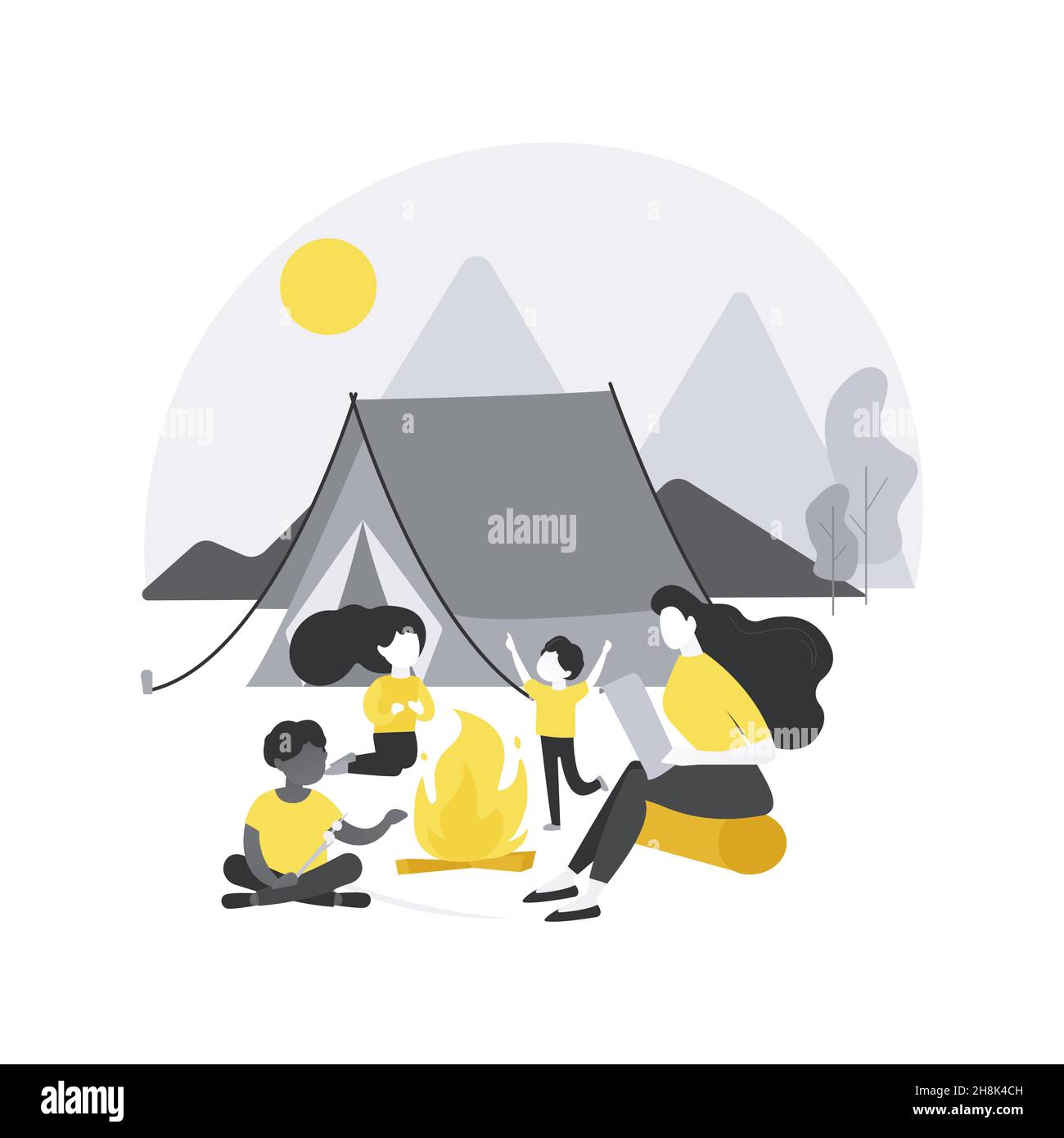 Summer camp for kids abstract concept vector illustration Stock Vector ...