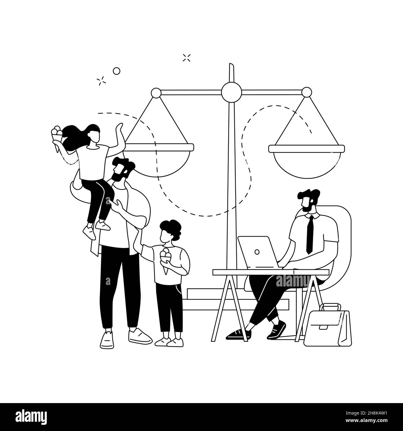 Balancing father time abstract concept vector illustration Stock Vector ...