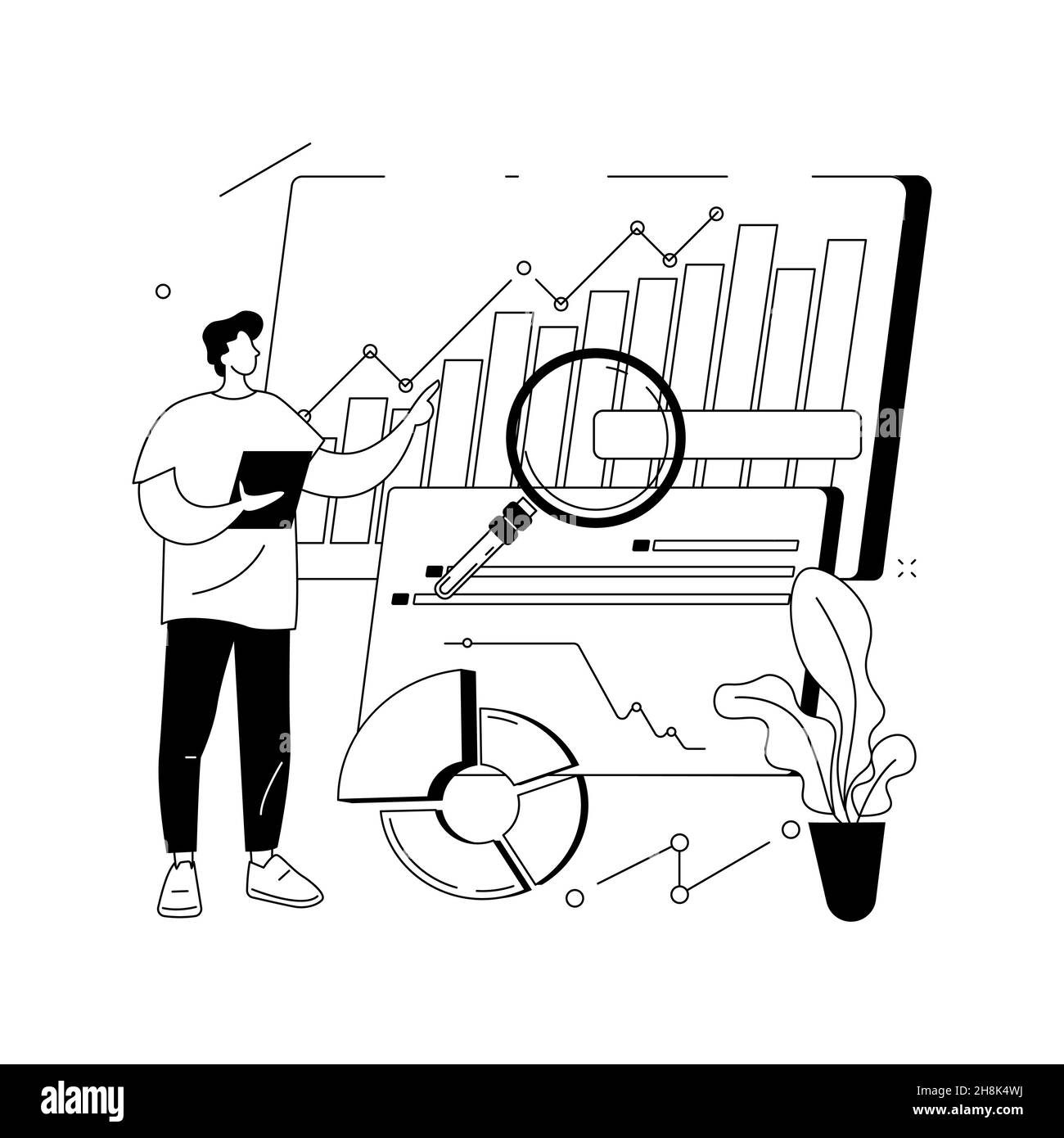 Data Driven Business Model Abstract Concept Vector Illustration Stock