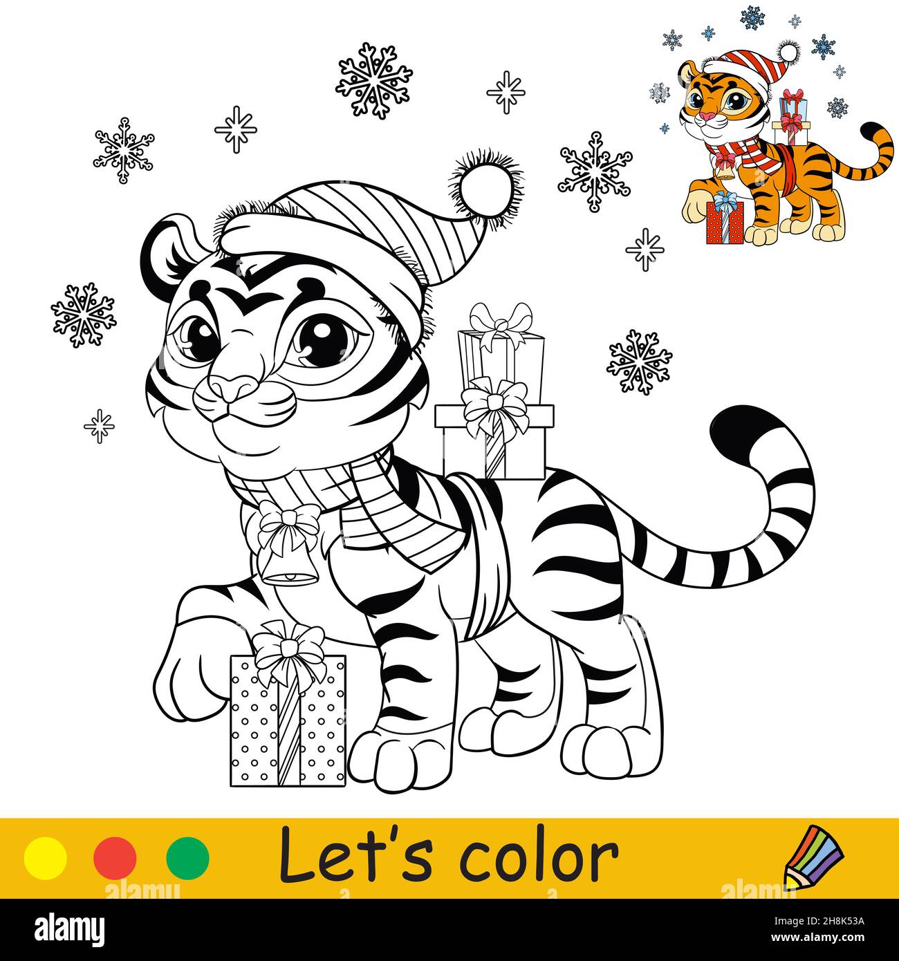 Cute White Tiger Coloring Page