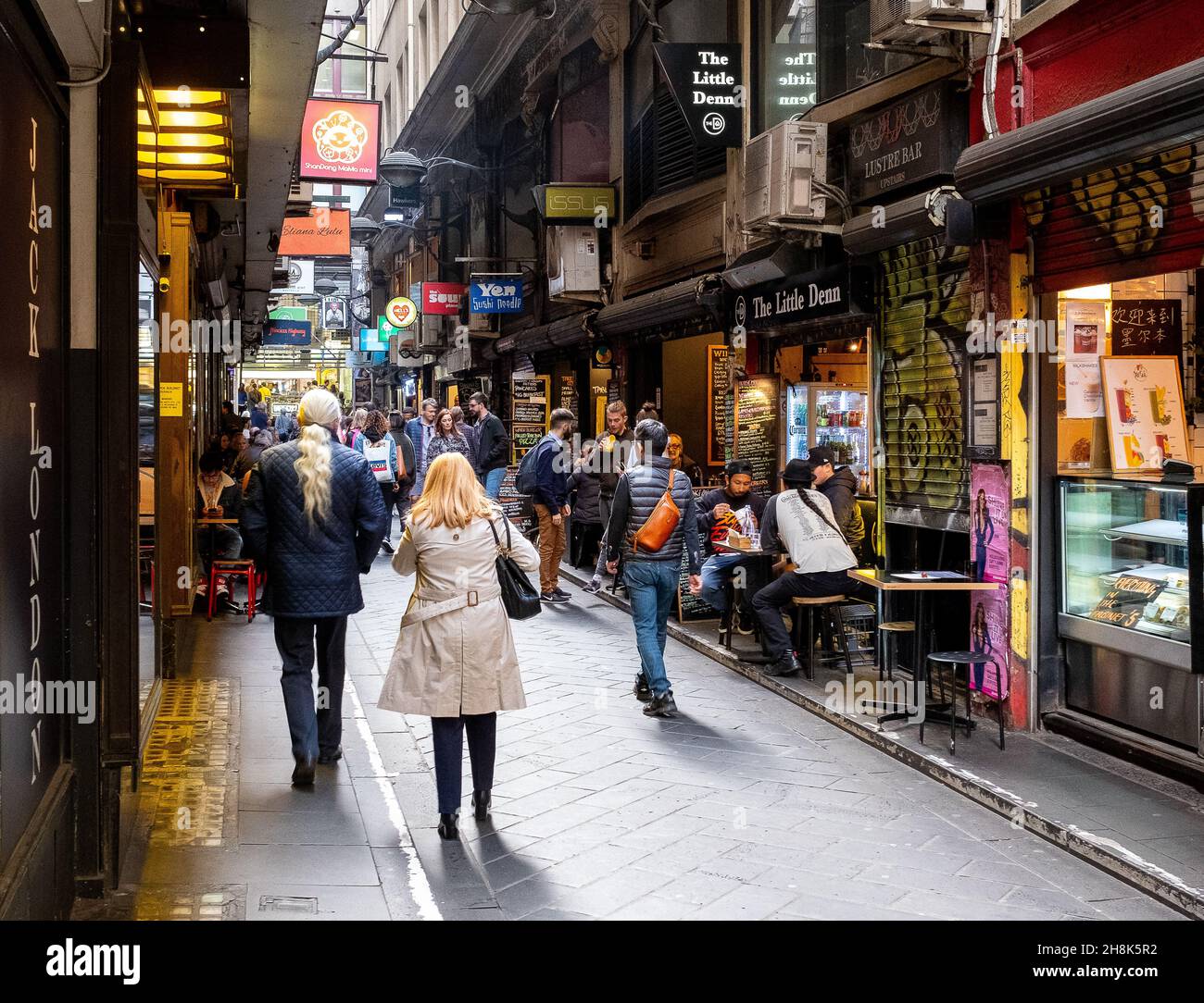 MELBOUR, AUSTRALIA - Nov 16, 2019: A shot of people in the street of ...