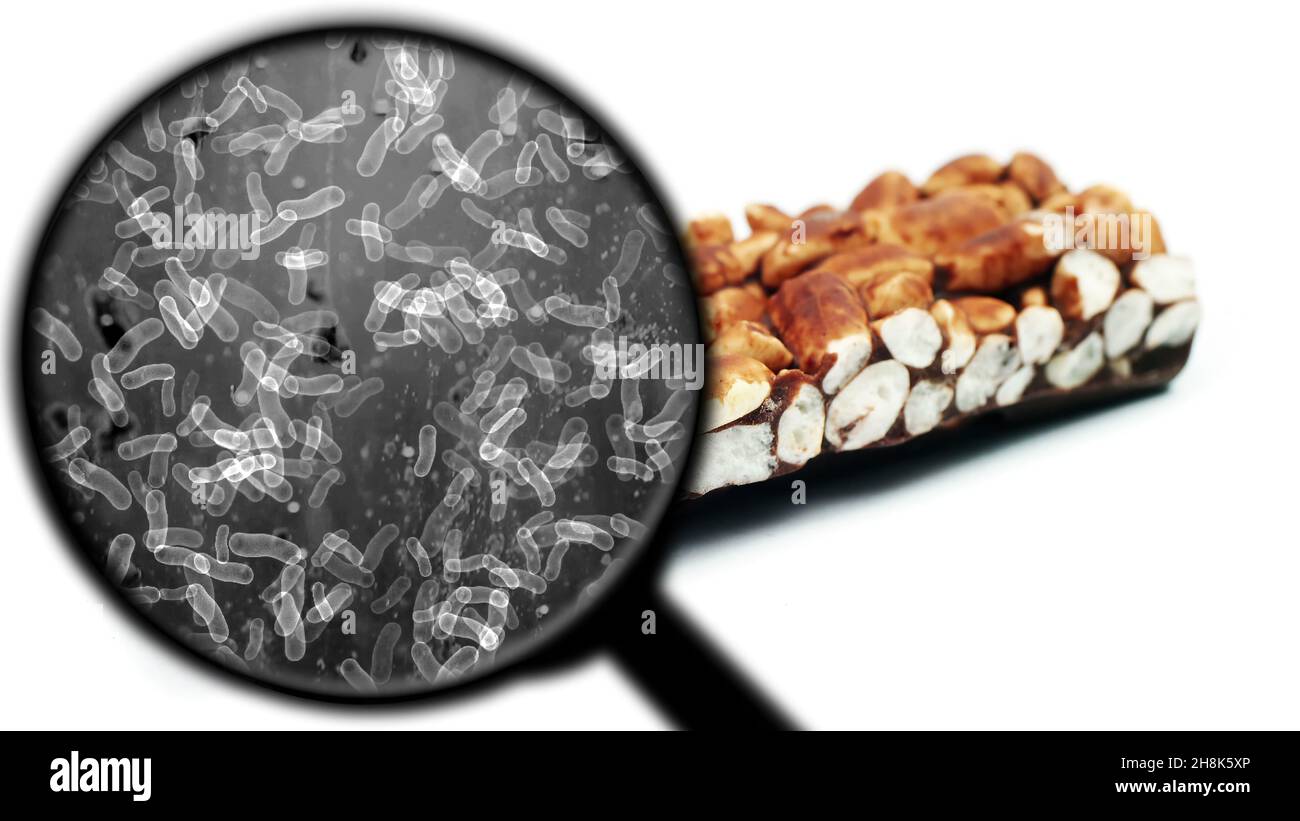 Searching for bacteria in sweets Stock Photo - Alamy