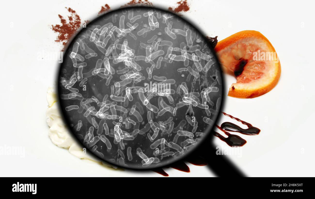 Searching for bacteria in sweets Stock Photo - Alamy