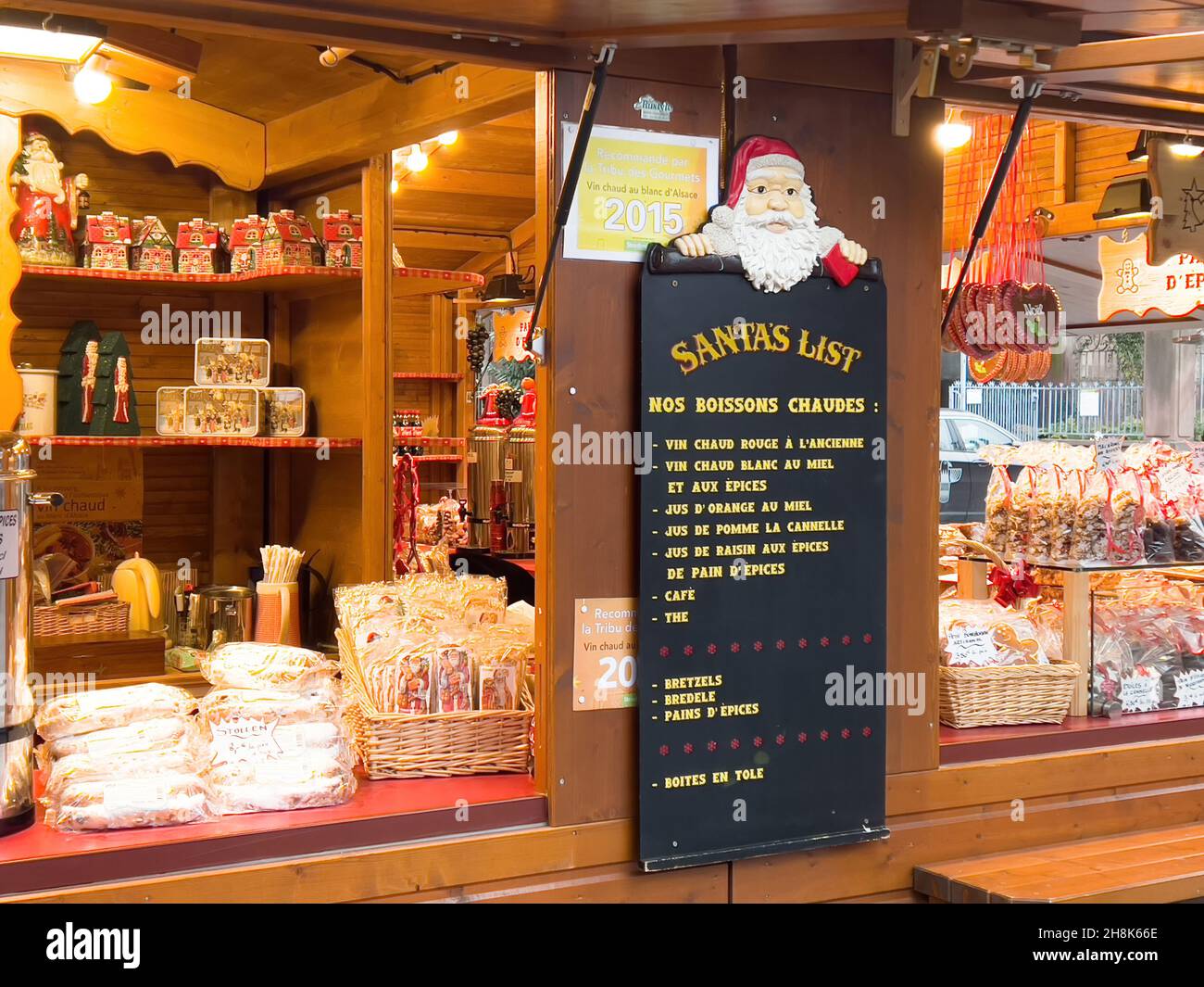Santa's list hot drink list at the market stalls chalets selling ...