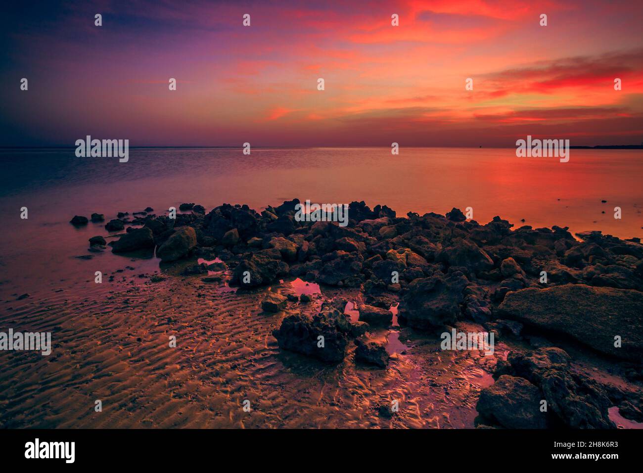 Beautiful sunset at the sea in Hurghada, Egyp Stock Photo - Alamy