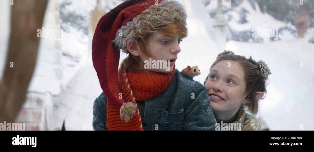 A BOY CALLED CHRISTMAS, from left: Henry Lawfull, with Mikka (voice ...