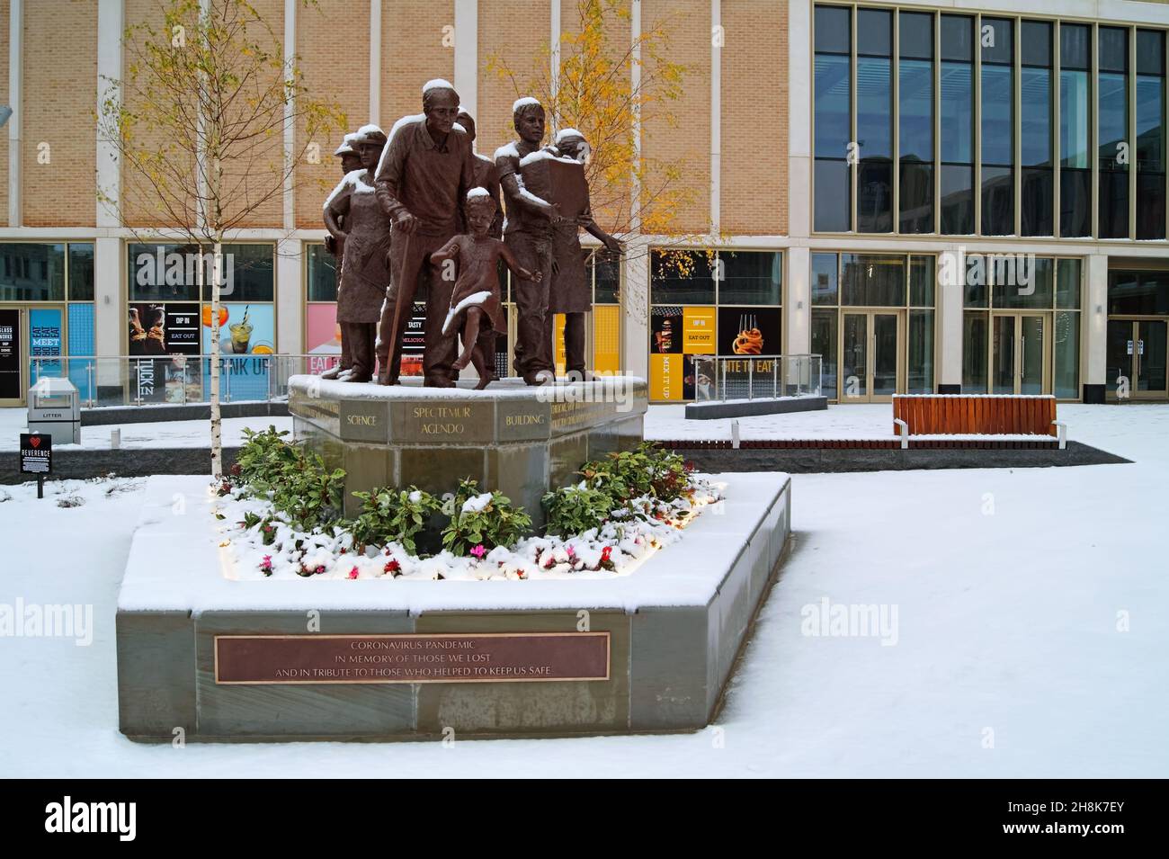 UK, South Yorkshire, Barnsley, The Glass Works, Reverence Covid 19 Memorial Stock Photo - Alamy