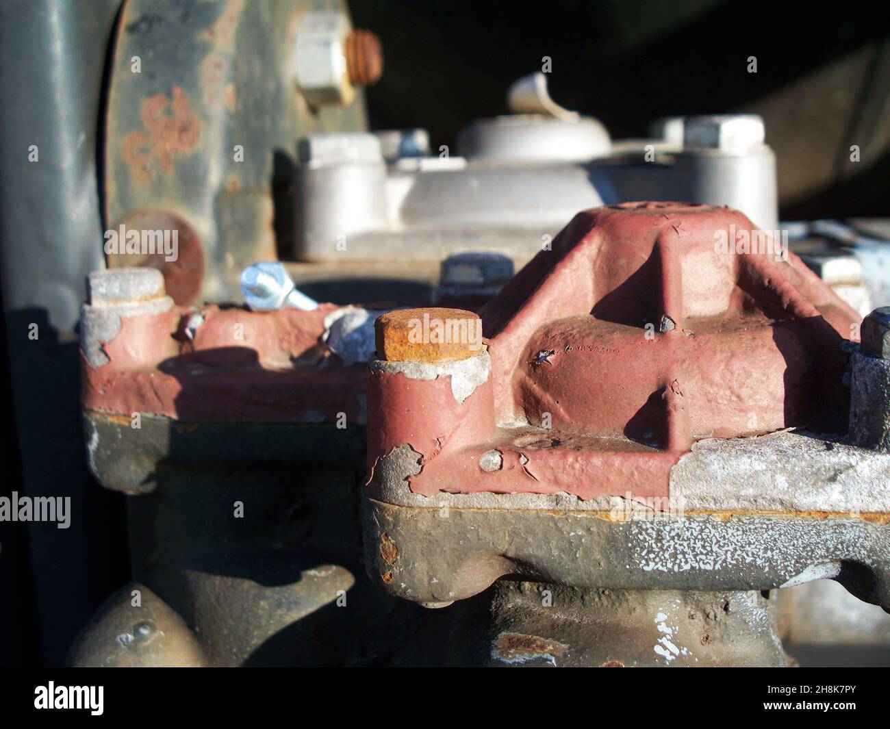 Detail of steel train components Stock Photo - Alamy