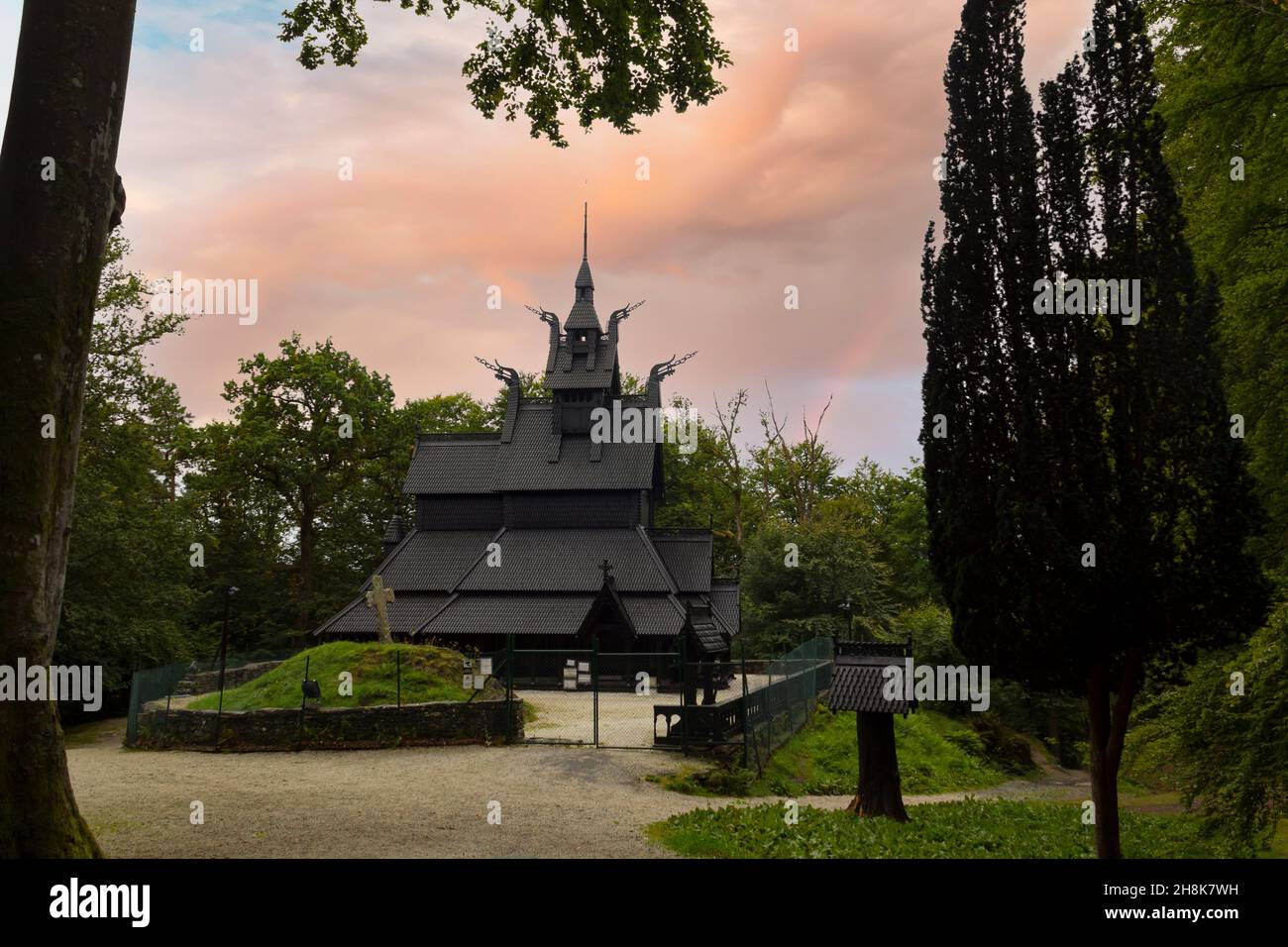 Fantoft Stave Church in Bergen, Norway Stock Photo - Alamy