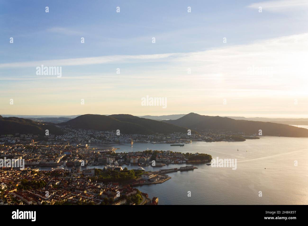 Aerial view of Bergen city in Norway Stock Photo - Alamy