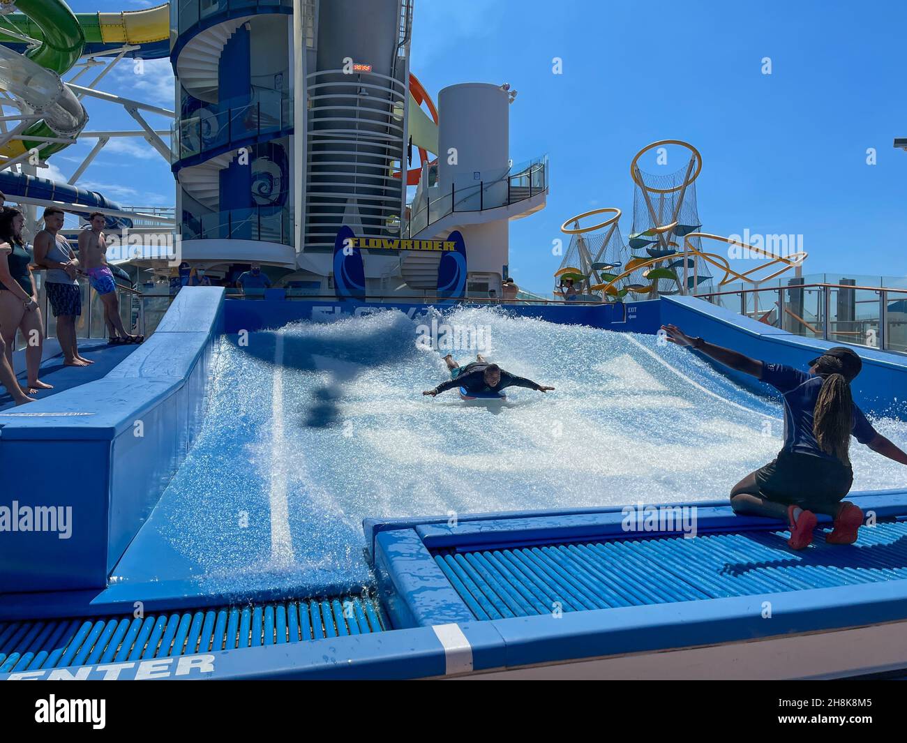 Orlando, FL USA - September 13, 2021: The Flowrider area aboard the ...