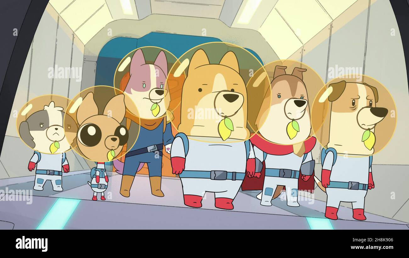 DOGS IN SPACE, from left: Chonies (voice: David Lopez), Kira, Garbage ...