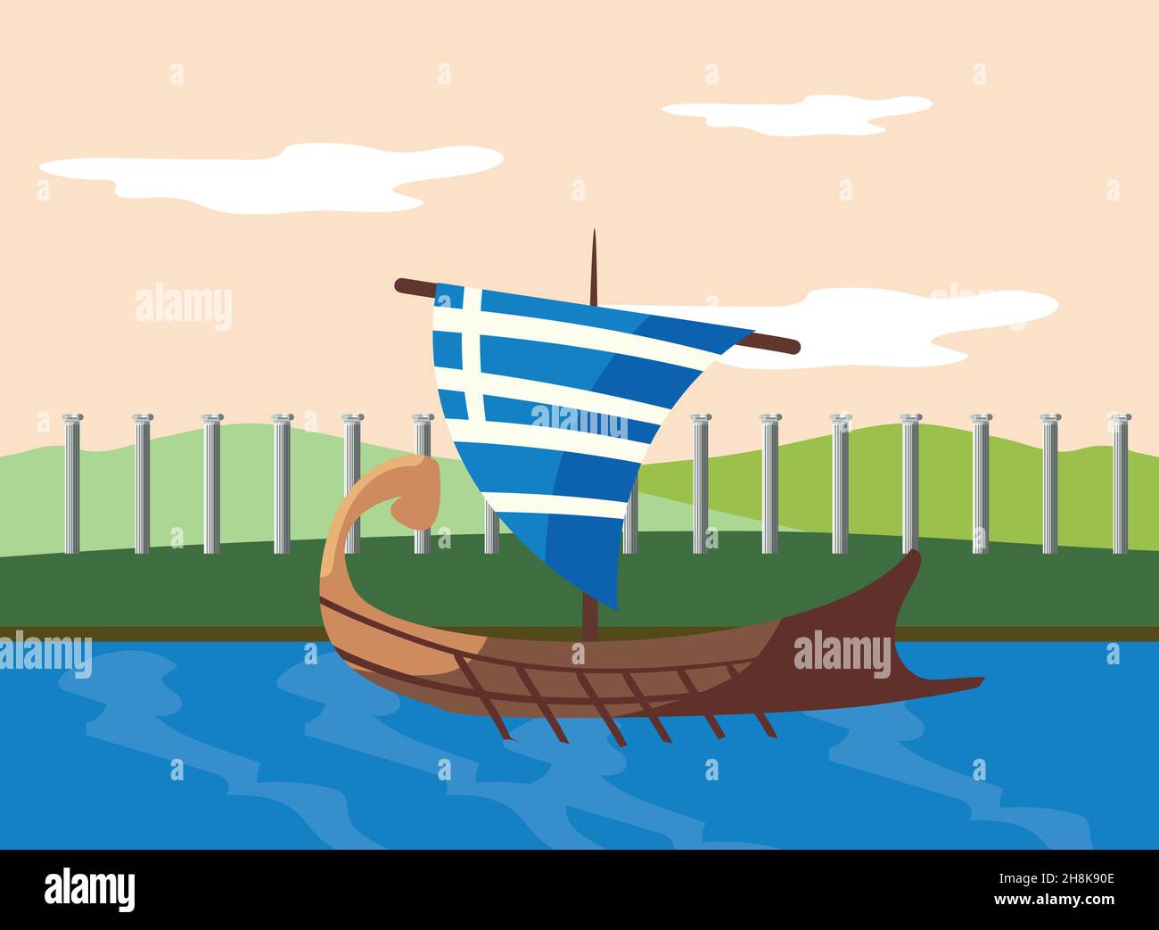Ancient greek ship poster hi-res stock photography and images - Alamy