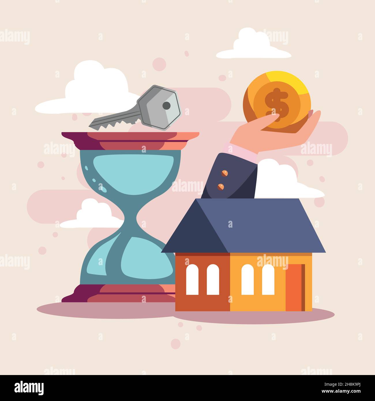 house rent illustration with items Stock Vector Image & Art - Alamy