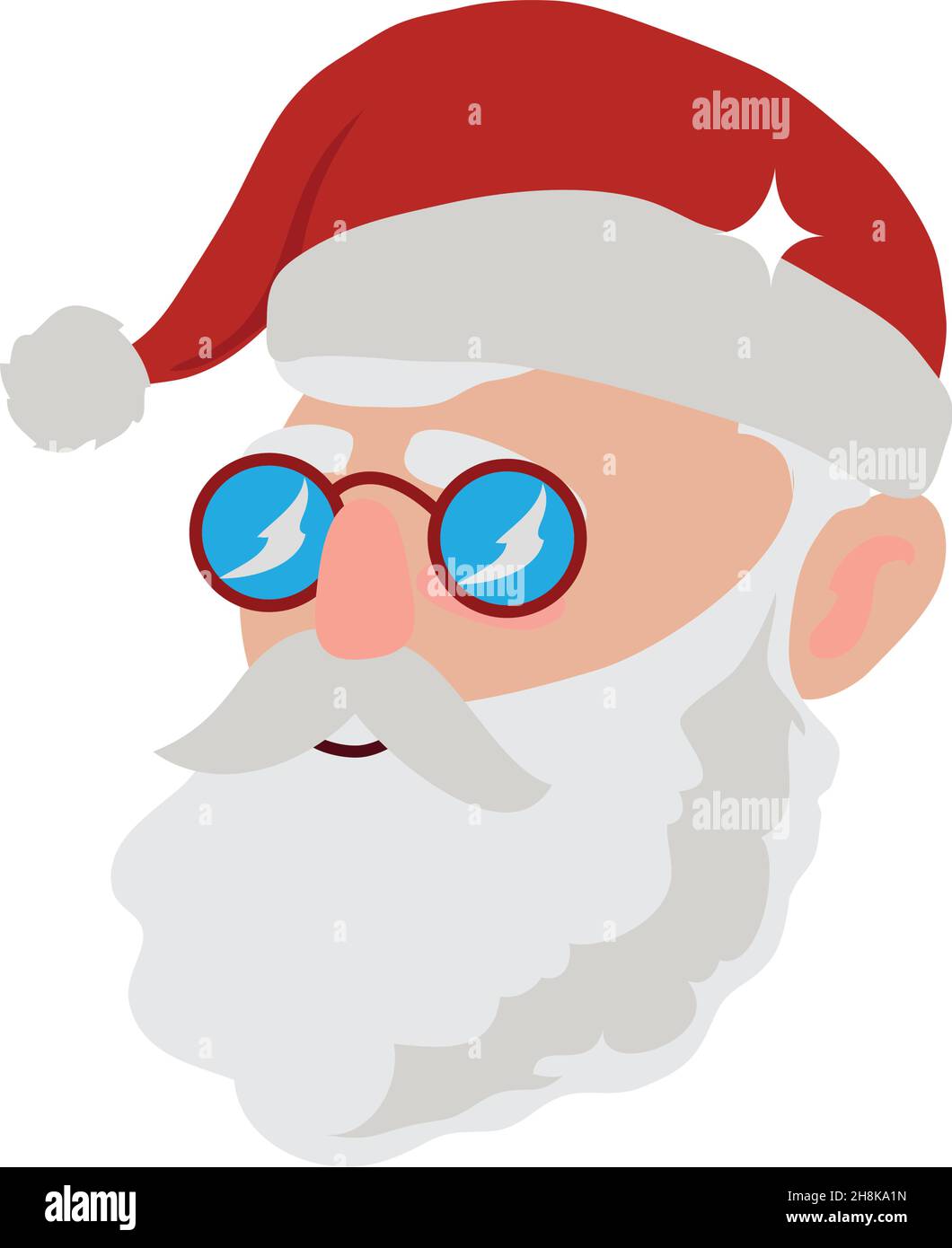 cute santa face over white Stock Vector Image & Art - Alamy