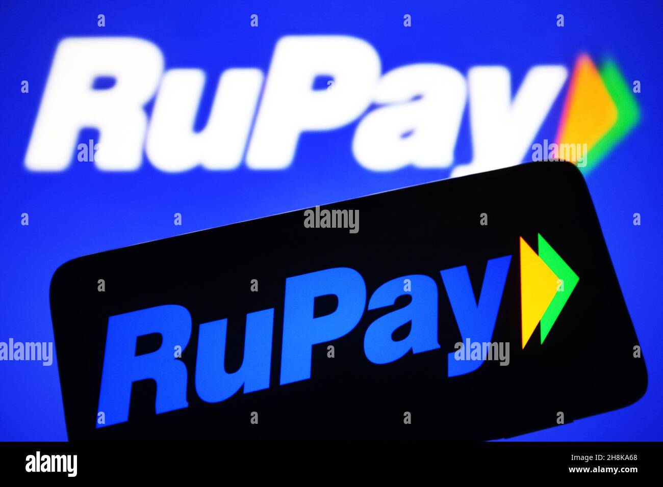 Ukraine. 30th Nov, 2021. In this photo illustration, RuPay logo of an ...