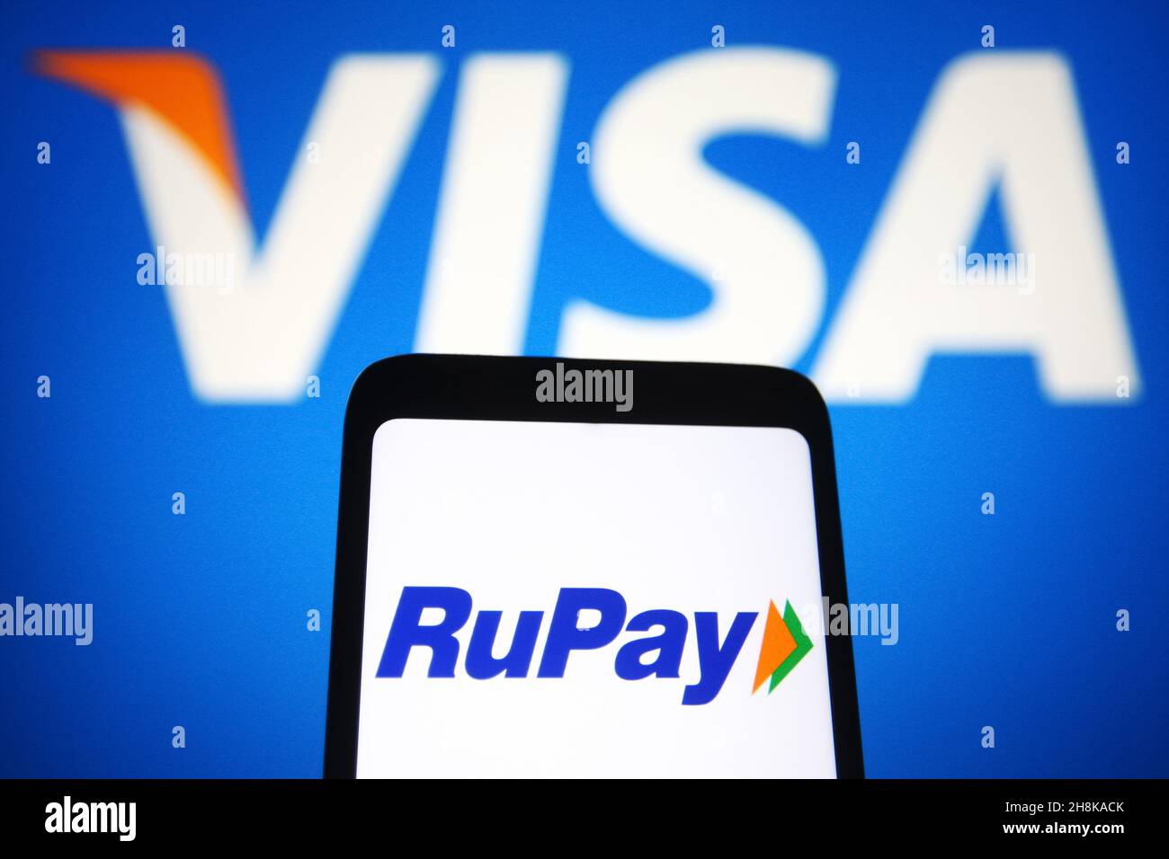 In this photo illustration, RuPay logo of an Indian multinational ...