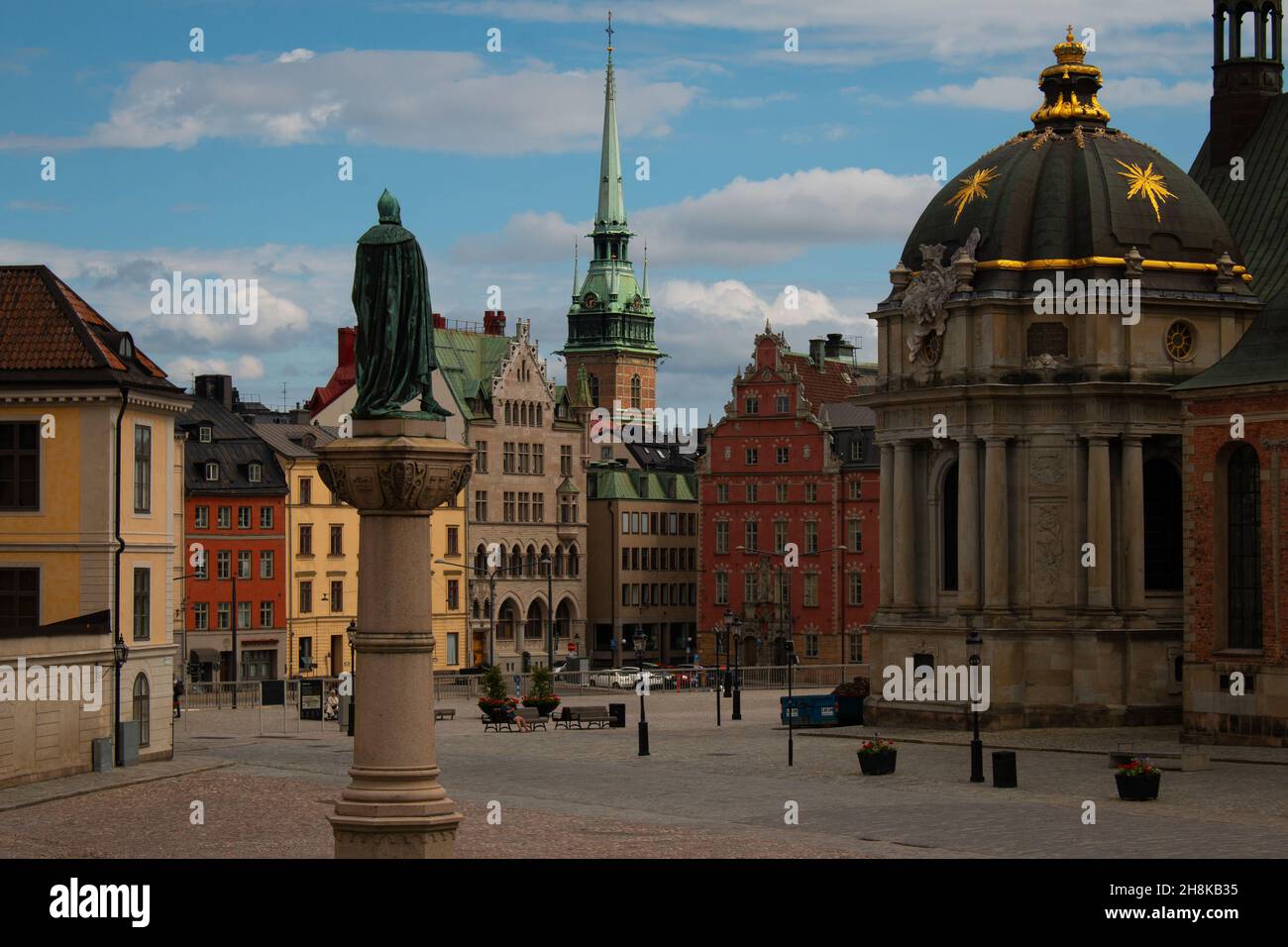 Riddarholmen island in Stockholm, the view towards Gamla Stan and ...