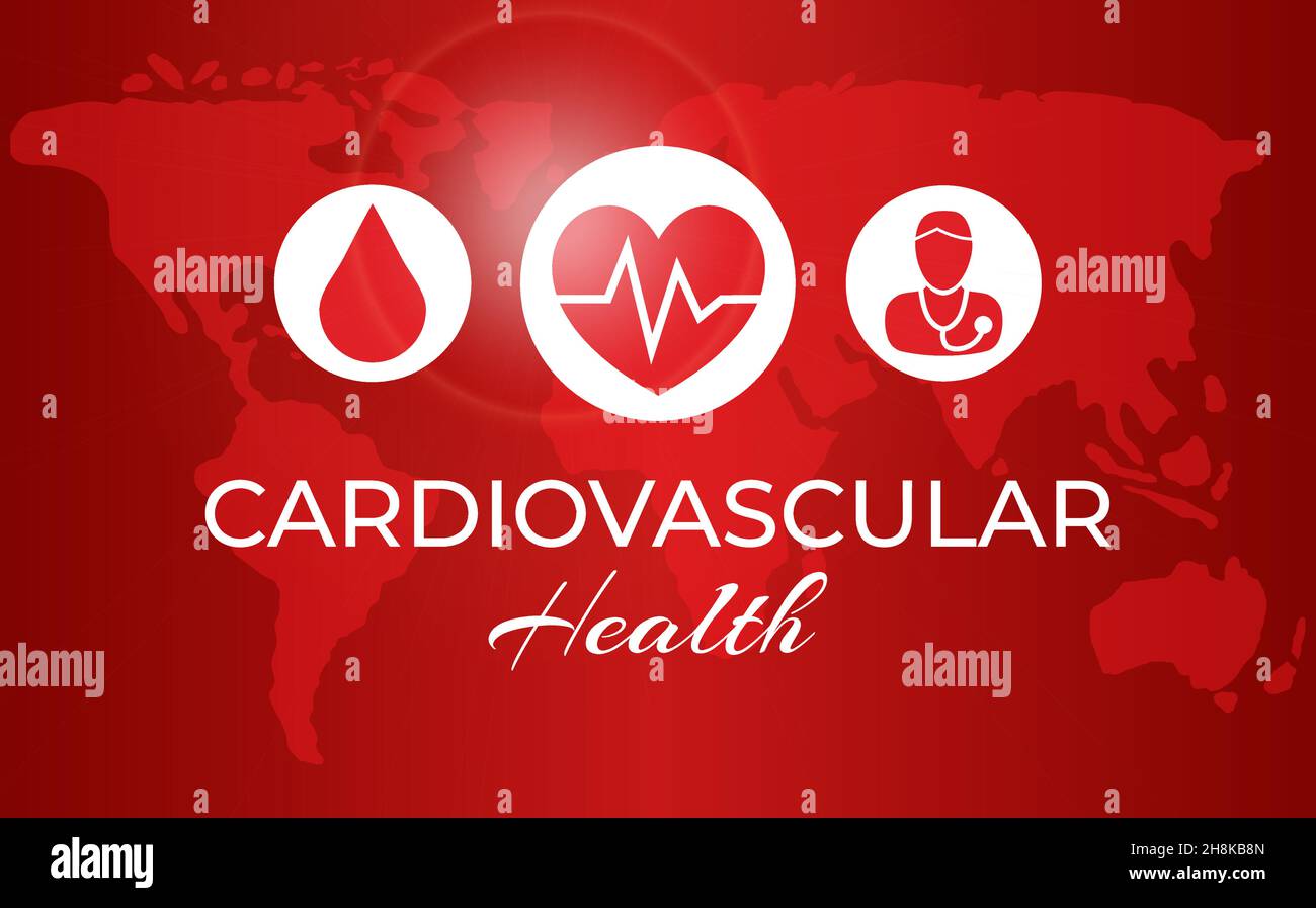 Red Cardiolovascular Health Awareness Background Illustration Stock ...