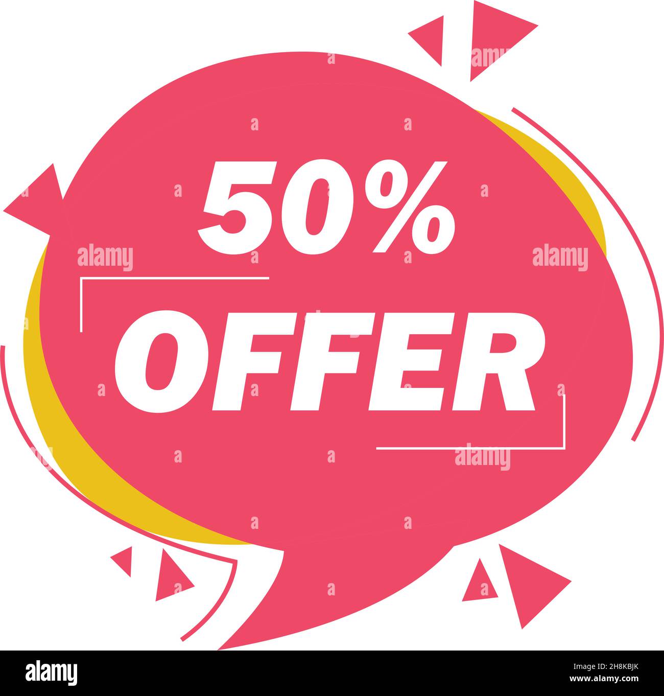 fifty percentage offer label over white Stock Vector Image & Art - Alamy