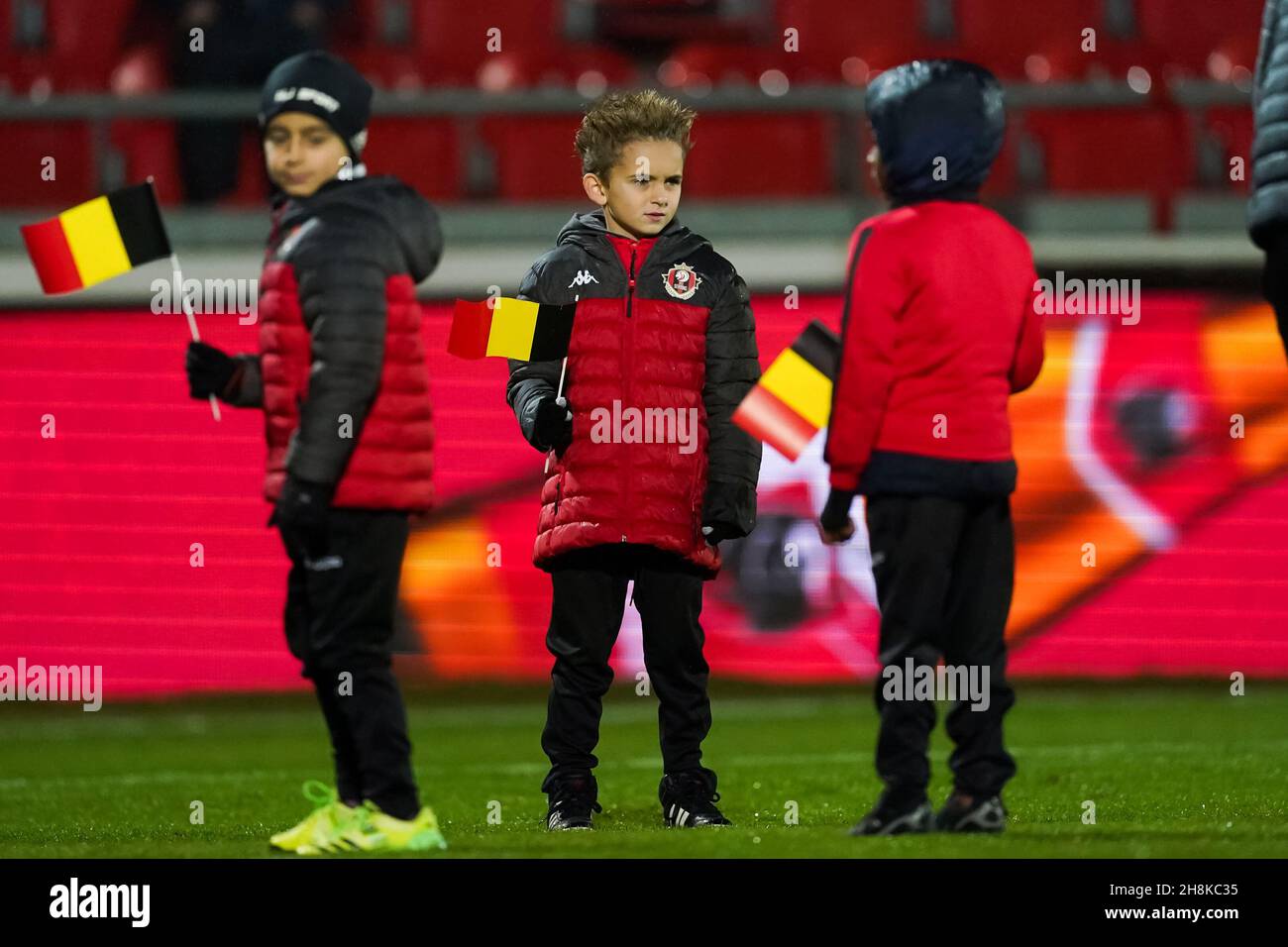 SERAING, BELGIUM - NOVEMBER 30: Mascots of RFC Seraing during the Croky ...