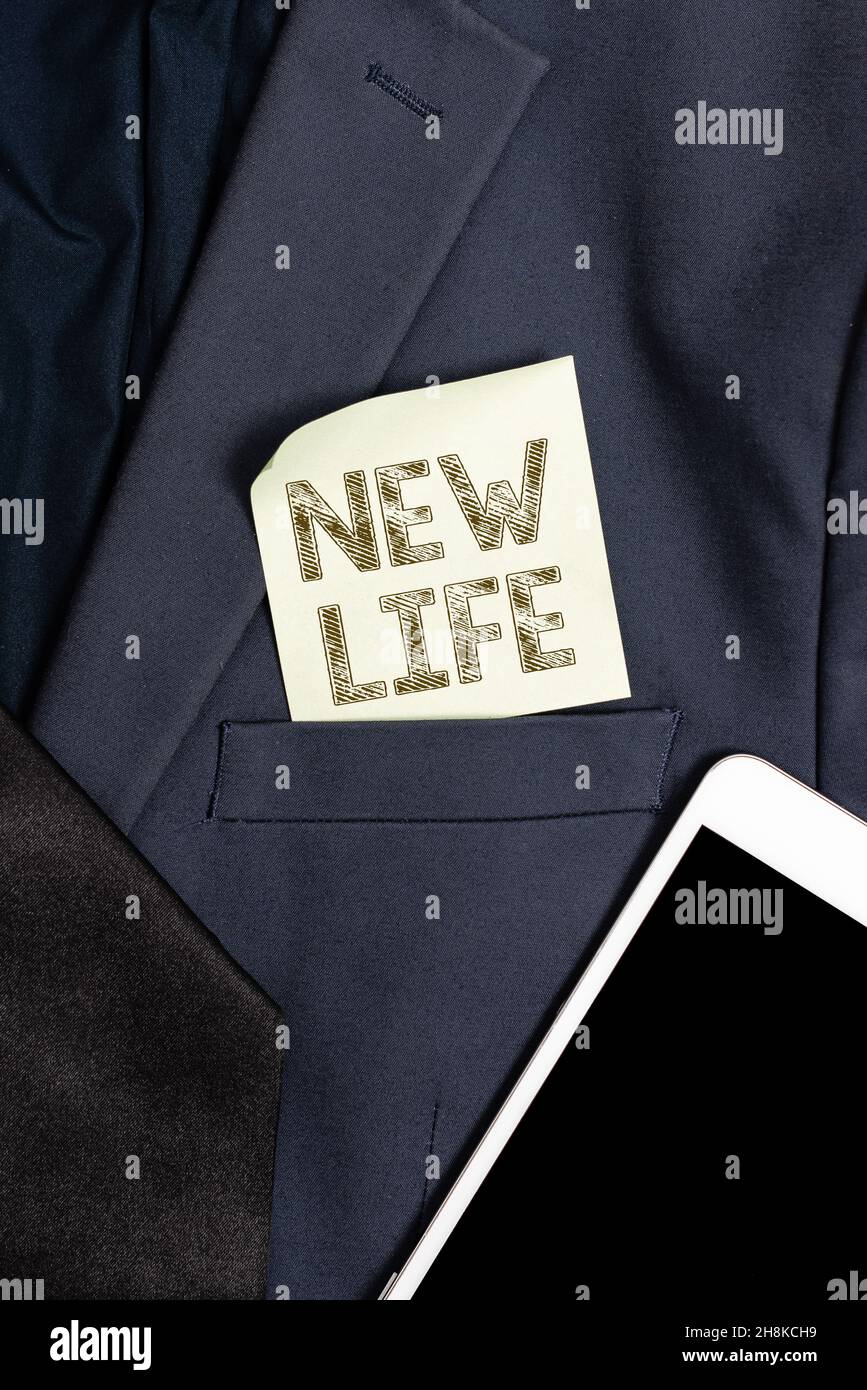 Text sign showing New Life. Concept meaning Recovering from an ...