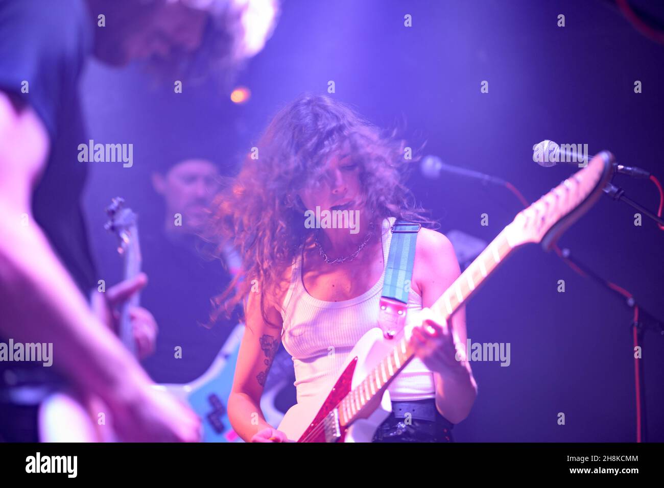 Edinburgh, Scotland. Tue 30 November 2021. The band Beach Riot perform ...
