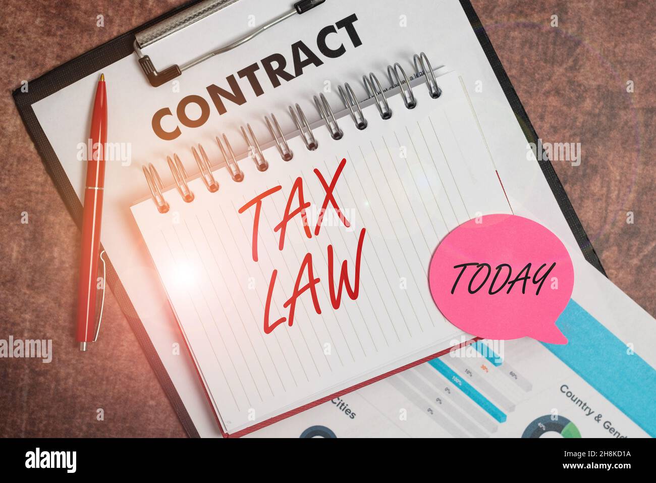 Text caption presenting Tax Law. Word for governmental assessment upon ...