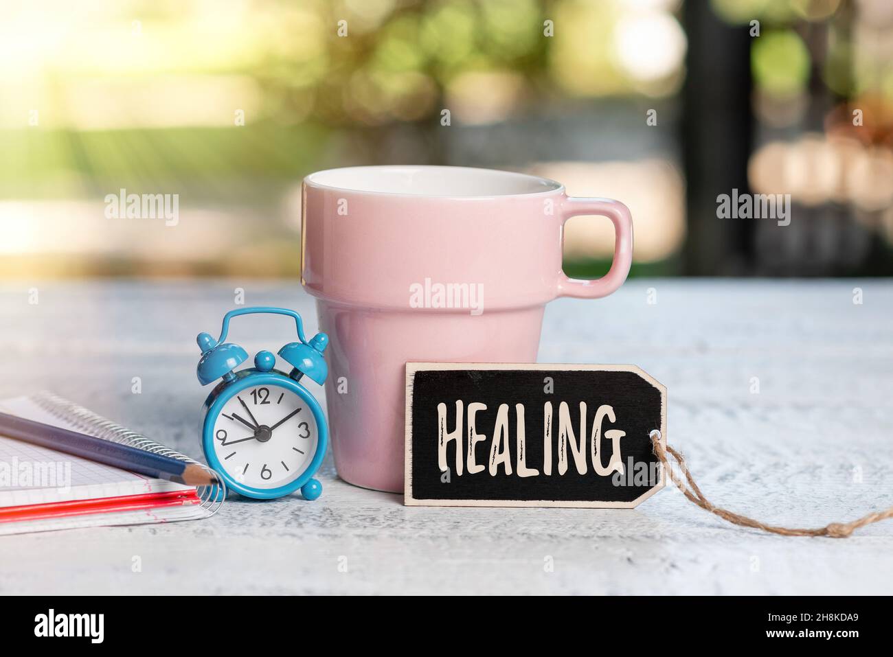 Writing displaying text Healing. Business overview process of making or ...