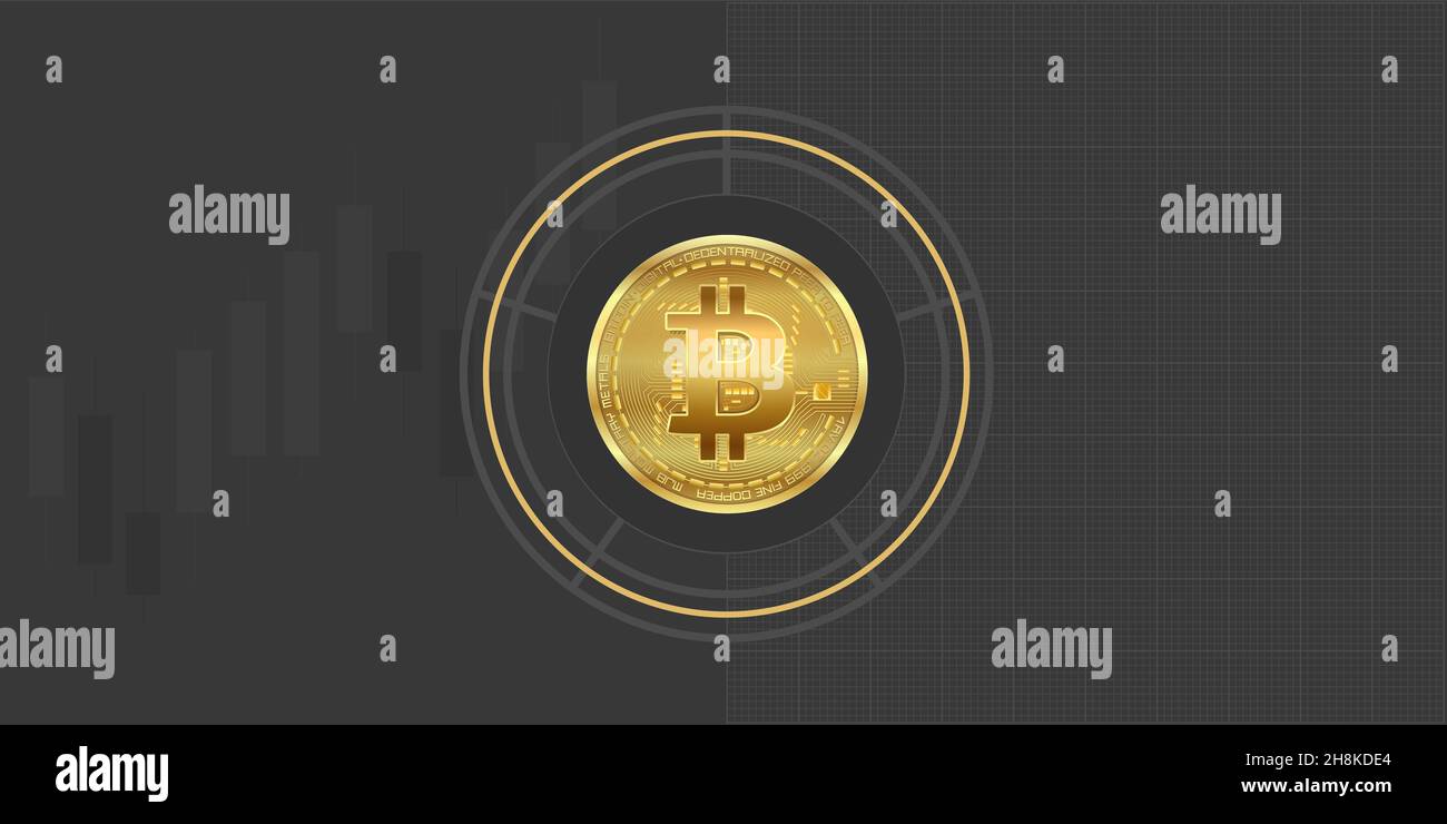Bitcoin coin with graph paper background and chart, blank Stock Photo ...