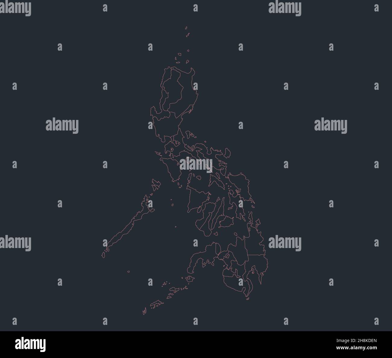 Infographics Philippines map outline, flat design, blank Stock Photo ...
