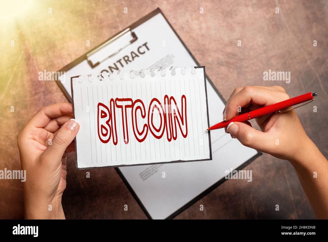 Hand writing sign Bitcoin. Business showcase Cryptocurrency Blockchain ...