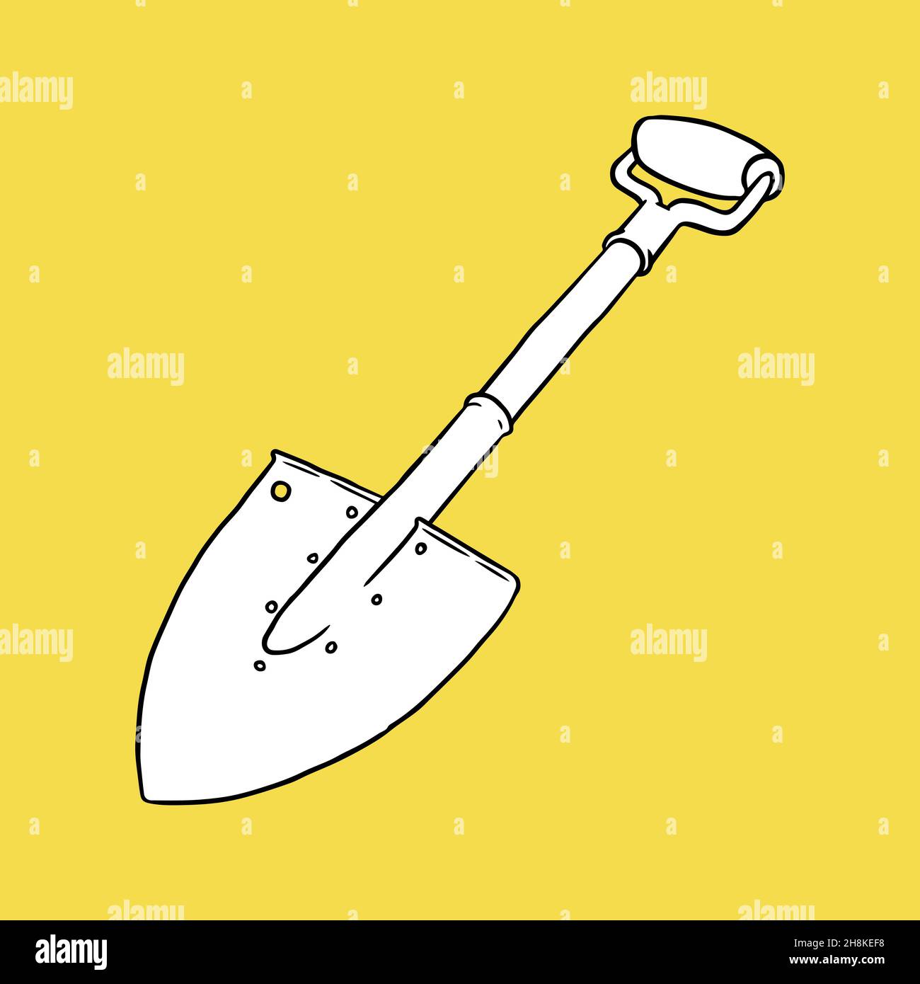 Shovel Icon, Sketch and Vintage style. - Vector Stock Vector Image ...