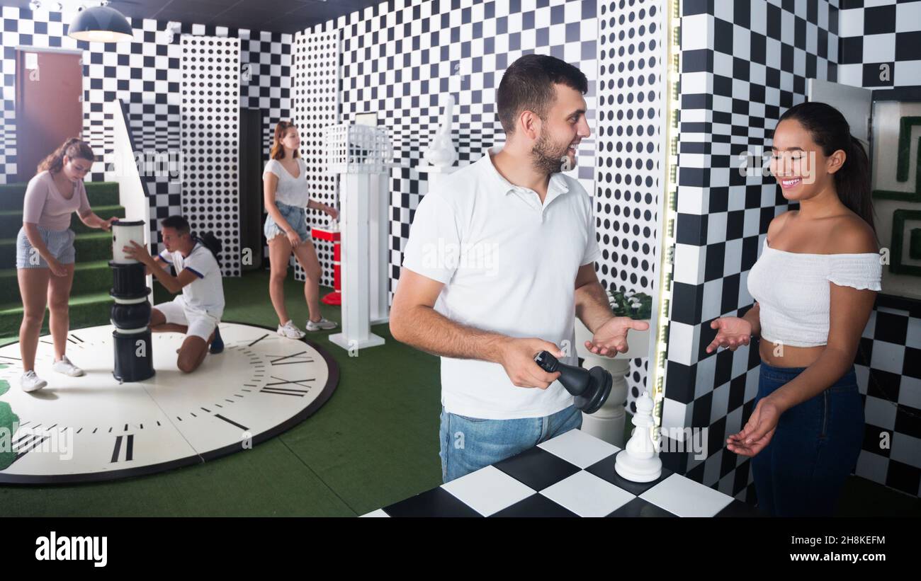 People trying to find solution Stock Photo - Alamy
