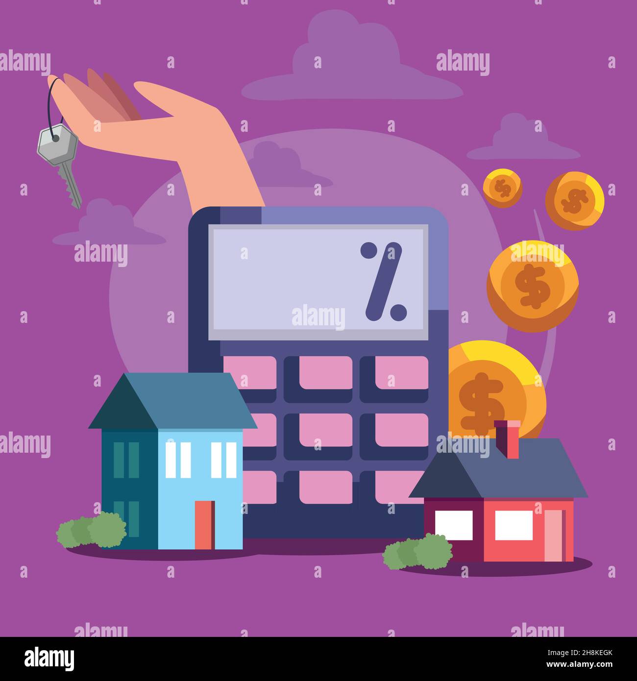 real state illustration with items Stock Vector Image & Art - Alamy