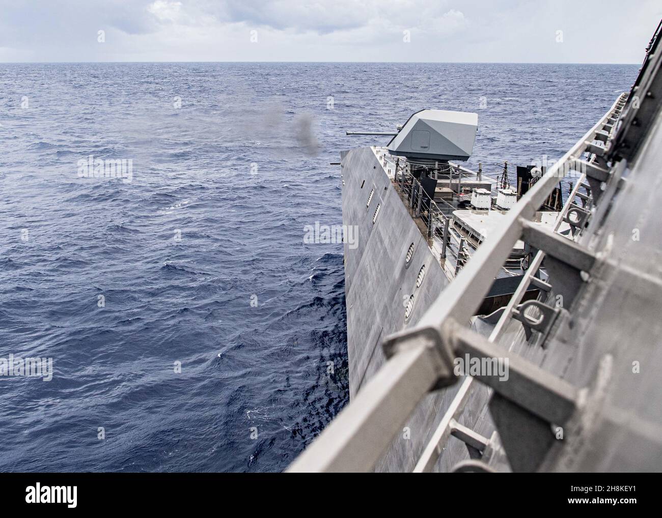 211127-N-PH222-2164 PHILIPPINE SEA (Nov. 27, 2021) Sailors use the 57mm ...