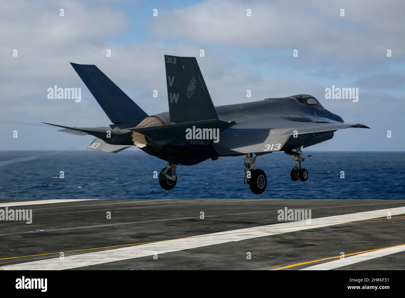 PACIFIC OCEAN (Nov. 24, 2021) An F-35C Lightning II, assigned to the "Black Knights" of Marine ...