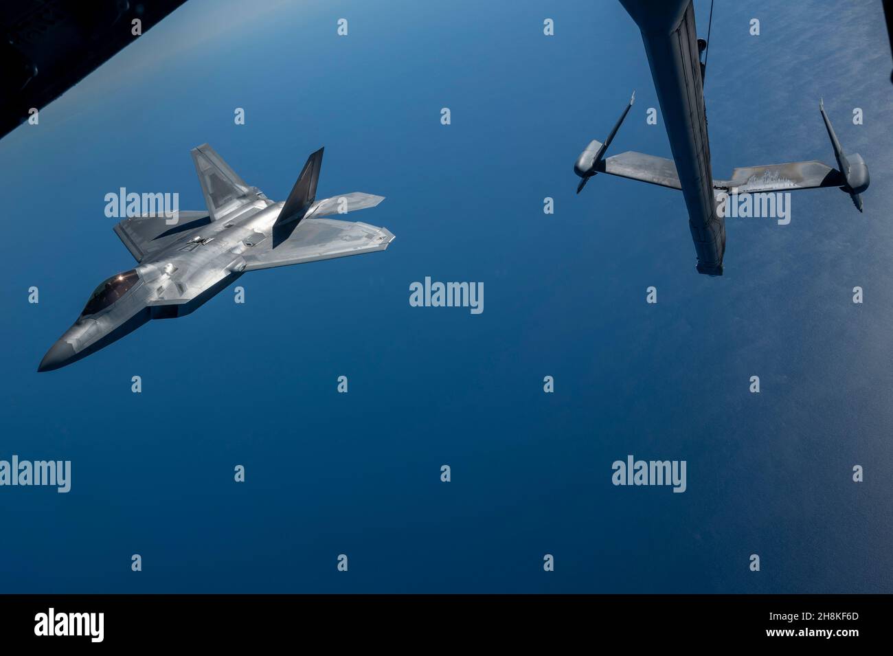 A U.S. Air Force F-22 Raptor with the 90th Fighter Squadron, Joint Base ...