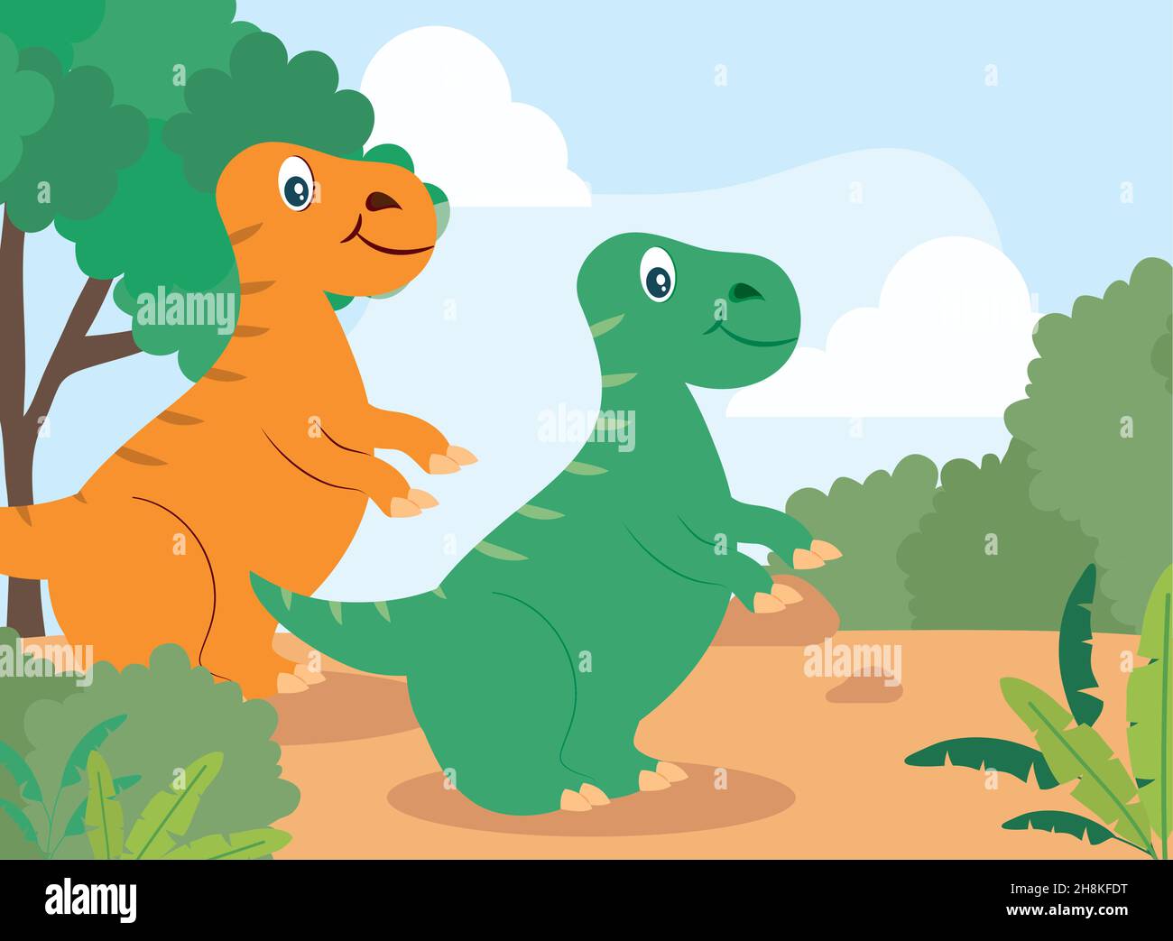 two t-rex card on nature Stock Vector Image & Art - Alamy