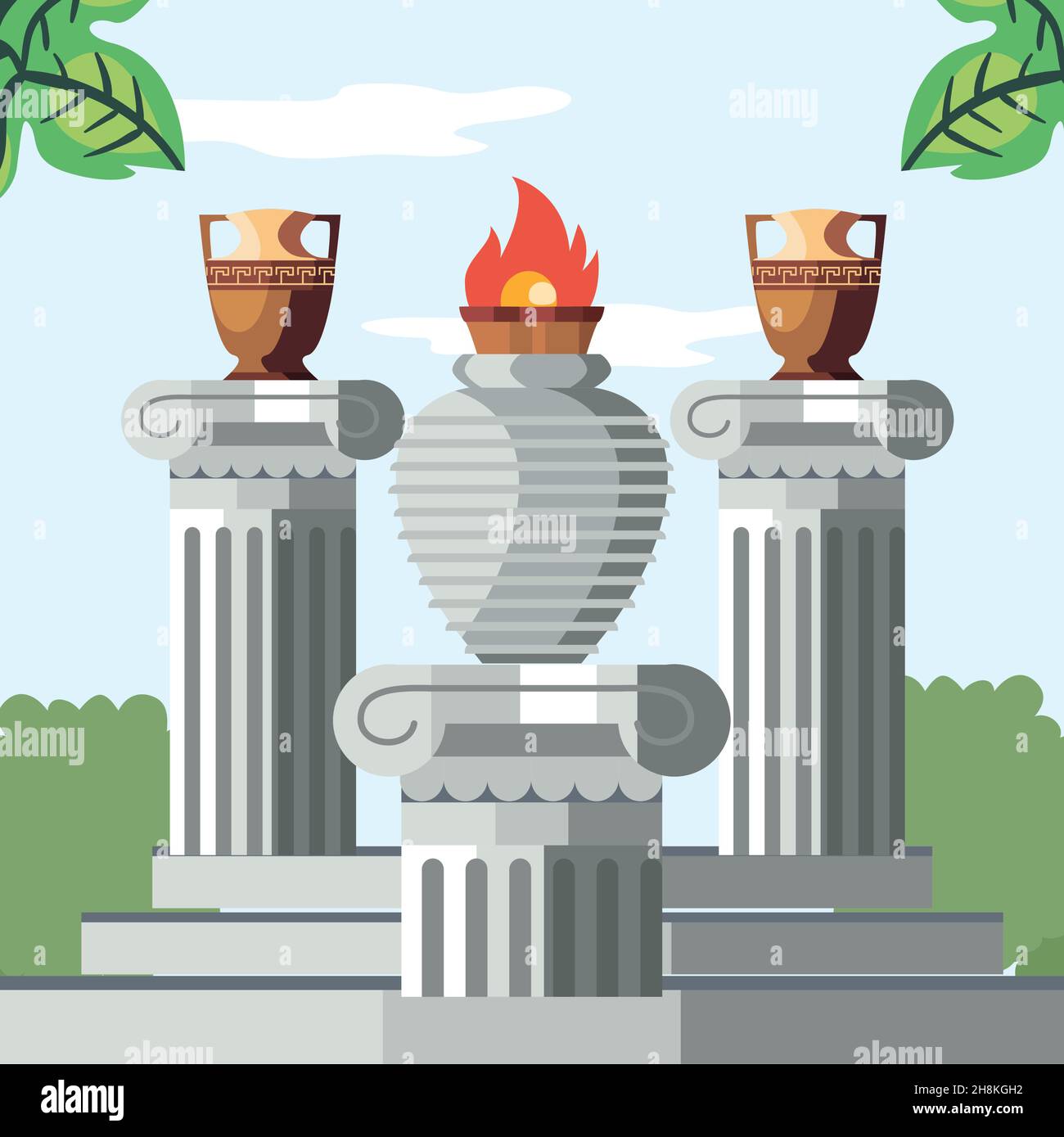 poster of greek vases on columns Stock Vector Image & Art - Alamy